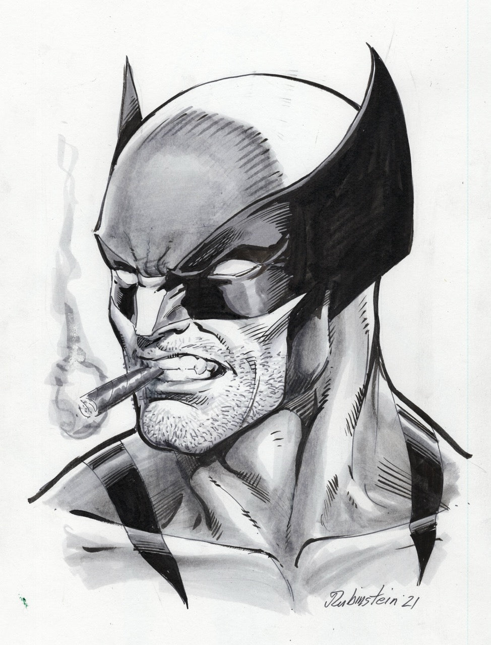 Wolverine Cigar Illustration SOLD – Joe Rubinstein Art